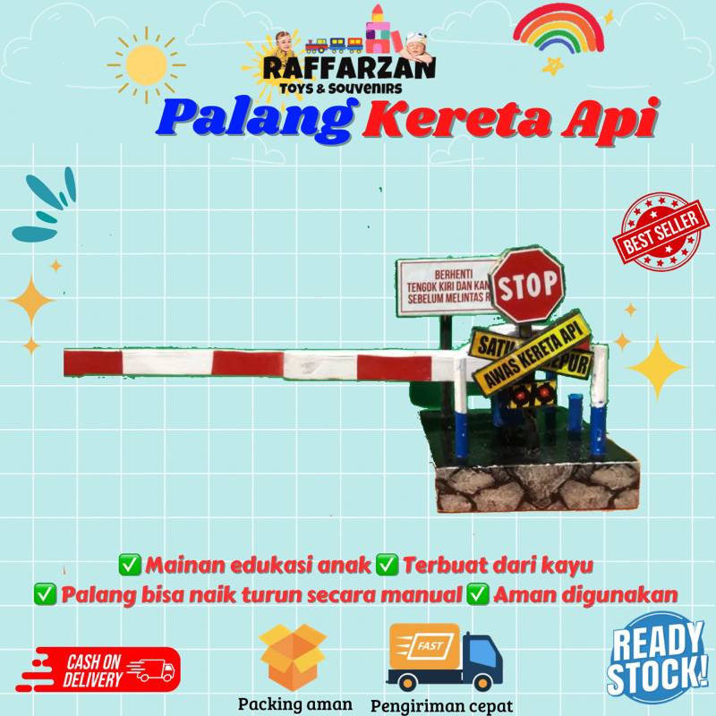 Jual Miniatur Palang Pintu Kereta Api Mainan Anak Rambu Rambu Lalu ...