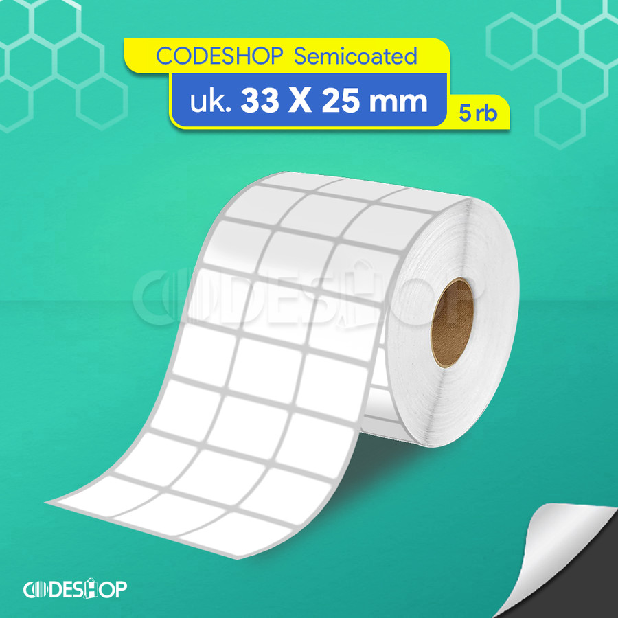 Jual Kertas Barcode Barang Semicoated 33 x 25 Core Kecil Stiker Label ...