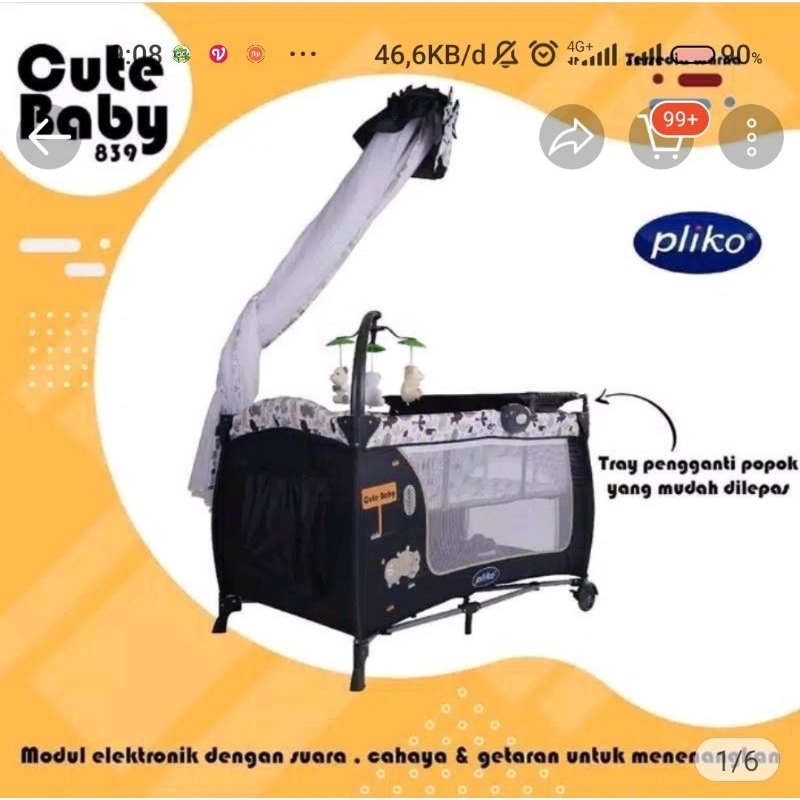 Jual PLIKO BOX BAYI D CUTE BABY PK 839 XLR GREY - BOX BAYI PLIKO TEMPAT ...