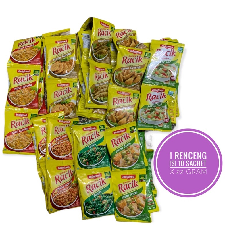 Jual Indofood Bumbu Racik Sayur Asam Lodeh Nasi Goreng 33G 1 Renceng ...
