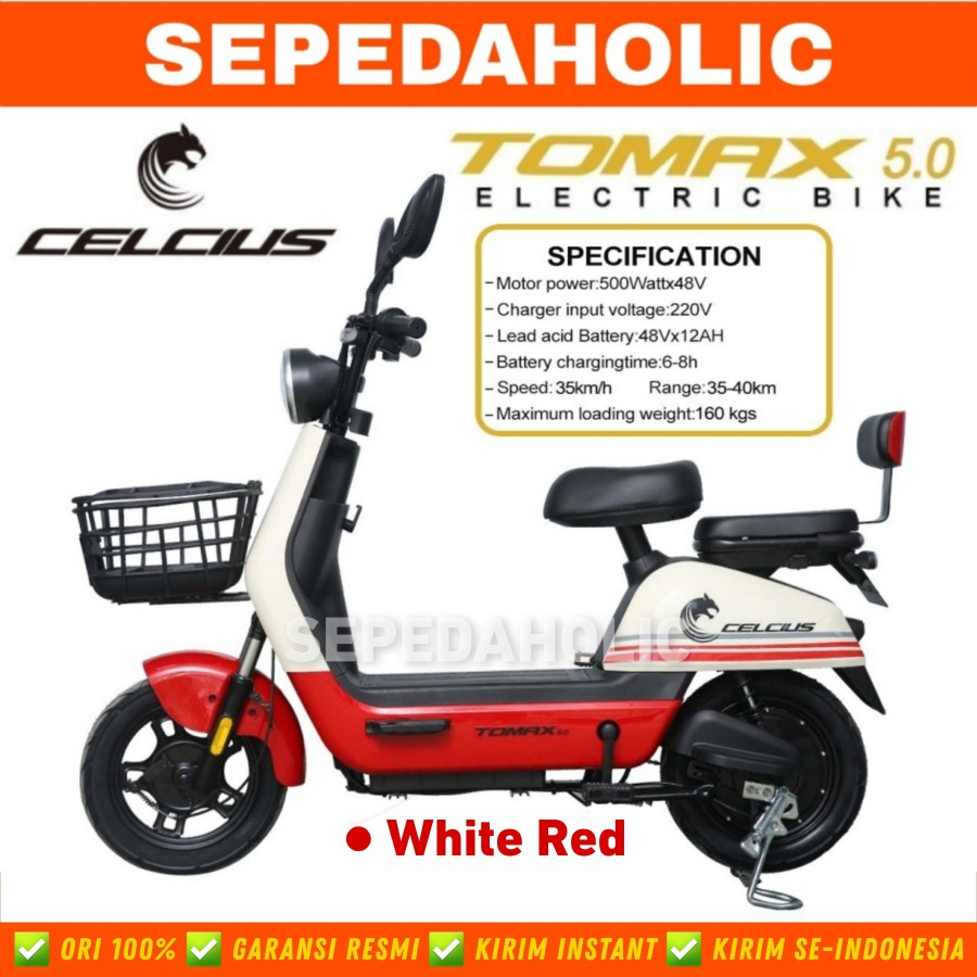 Jual Sepeda Listrik CELCIUS TOMAX 5.0 NEW 500 Watt / 2.0 NEW 450 Watt ...
