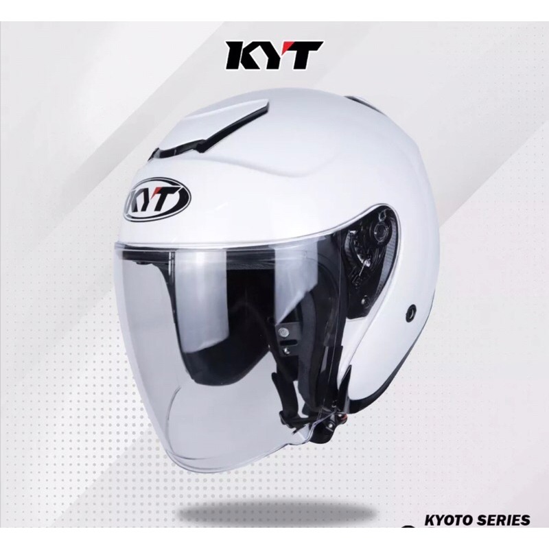 Jual Helm KYT kyoto Solid Putih Gloosy 100% original Half Face SNI ...