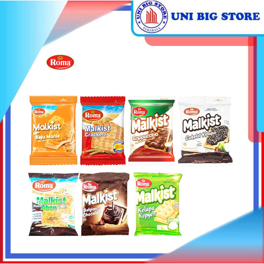 Jual Roma Malkist Abon Chocolate Cappucino Cheese Cracker 14 gr x 10 ...