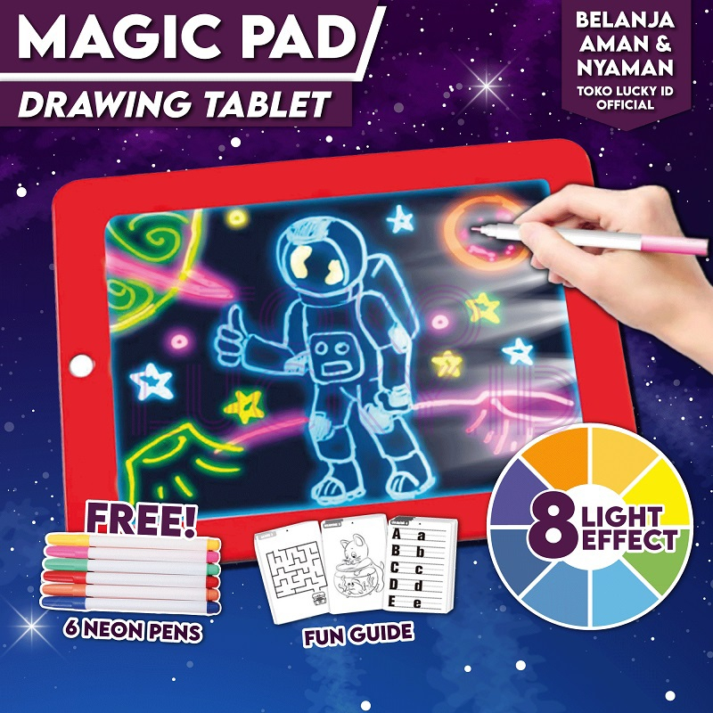 Jual Papan Tulis Anak Spidol Kaca LED Backlight Writing Tablet 9 inch ...