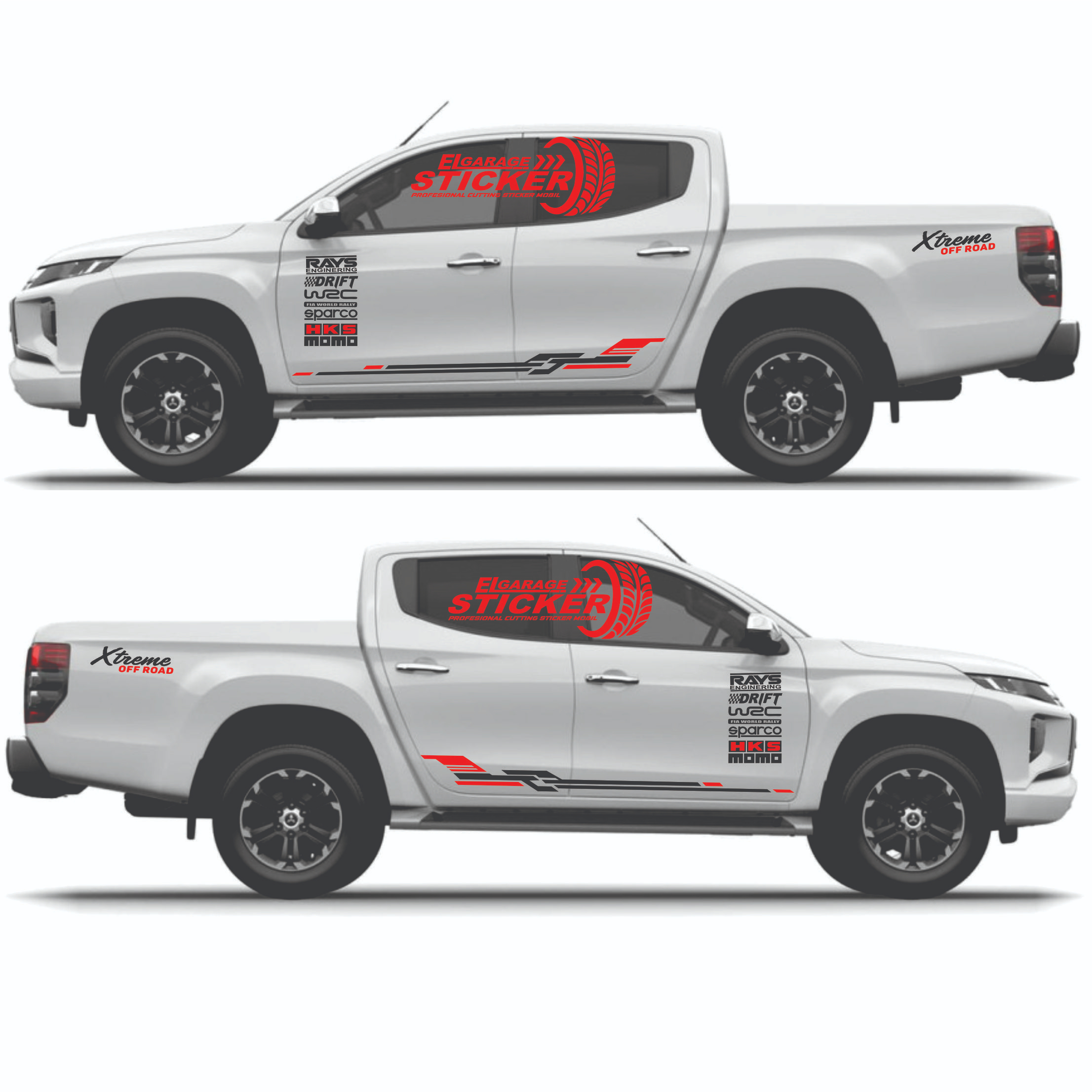 Jual Stiker mobil double cabin hilux ranger triton strada cutting ...