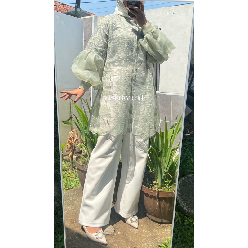 Jual Alea Outer Motif | Long Outer Organza | Shopee Indonesia
