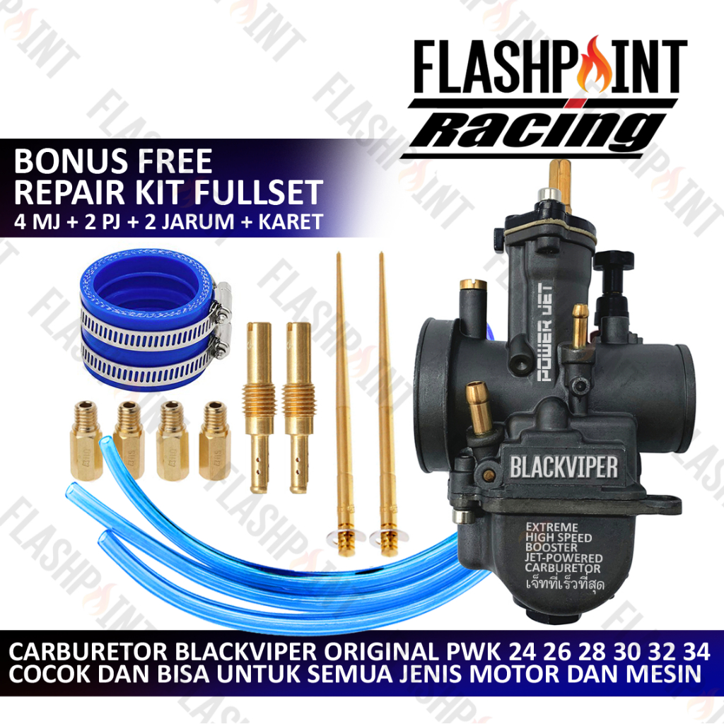 Jual (BISA COD) KARBURATOR CPO ORIGINAL BLACKVIPER FULLSET BLACK RAVEN HITAM PWK 24 26 28 30 32 ...