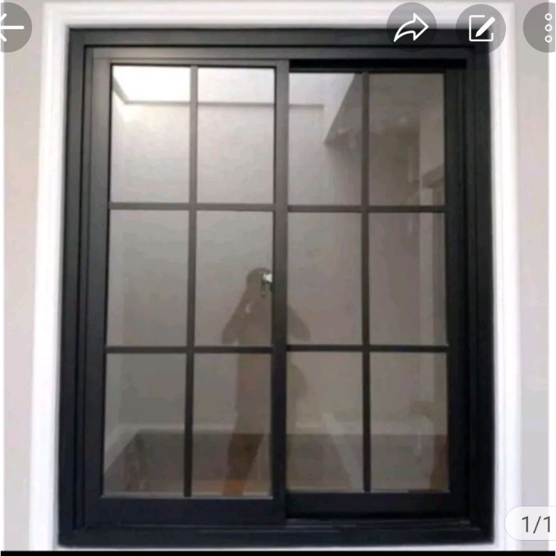 Jual jendela sliding ornamen 100x120 aluminium | Shopee Indonesia