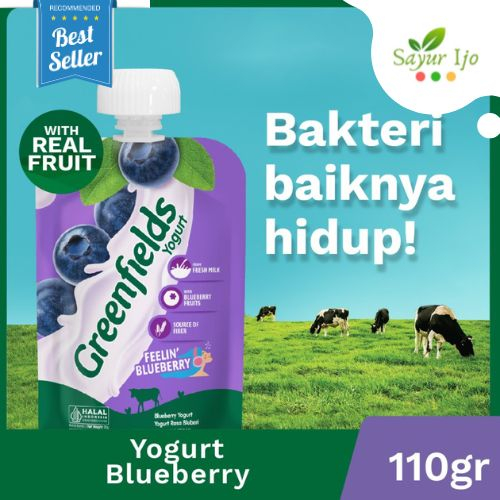 Jual Greenfields Yogurt Blueberry 110 Gram / Pack Rasa Buah Blueberi ...