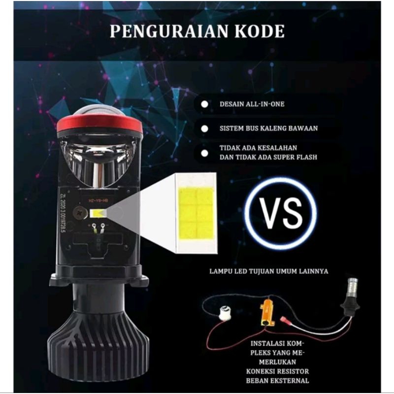 Jual Mini projie Y6D Y7D Y8D Y11 H4 50/80/120watt ori import super ...