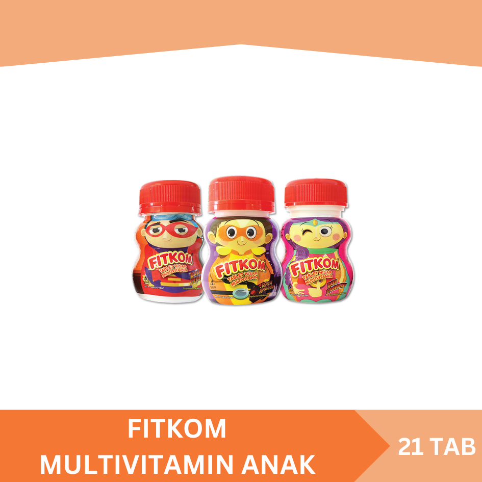 Jual MULTIVITAMIN FITKOM / FITKOM HI-C TABLET HISAP ANAK BOTOL (21 ...