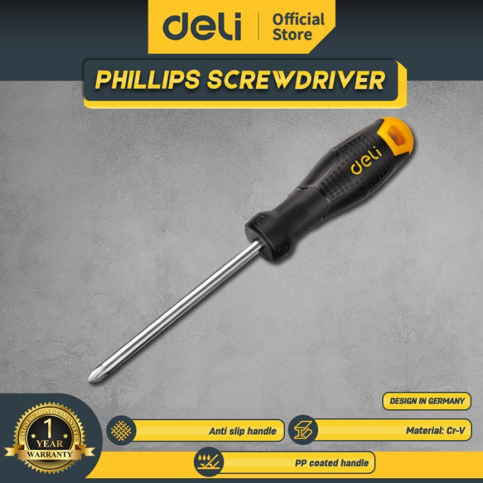 Jual Deli Phillips Screwdriver /Obeng Plus PH0x150mm Perkakas EDL623150 ...