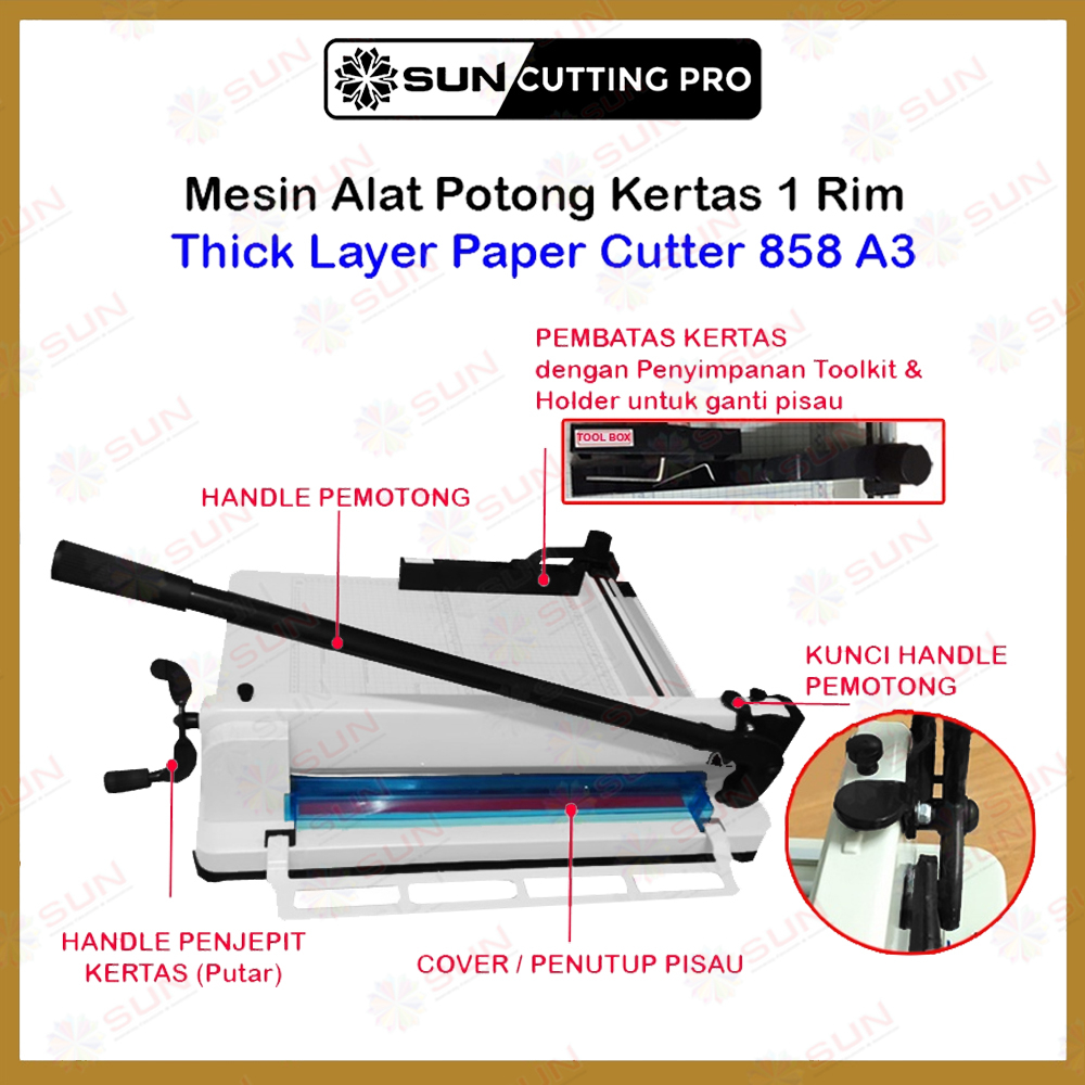 Jual Mesin Pemotong Kertas 1 rim A3 858 Kualitas Super Premium Garansi 2 Tahun ( Alat Potong ...