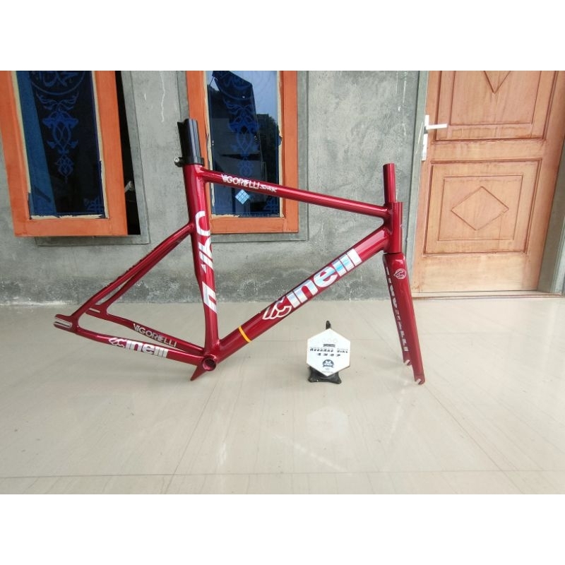 Jual Ready Stok Frameset Fixie Raplika CINELLI VIGORELI SHARKS Size 52/ ...