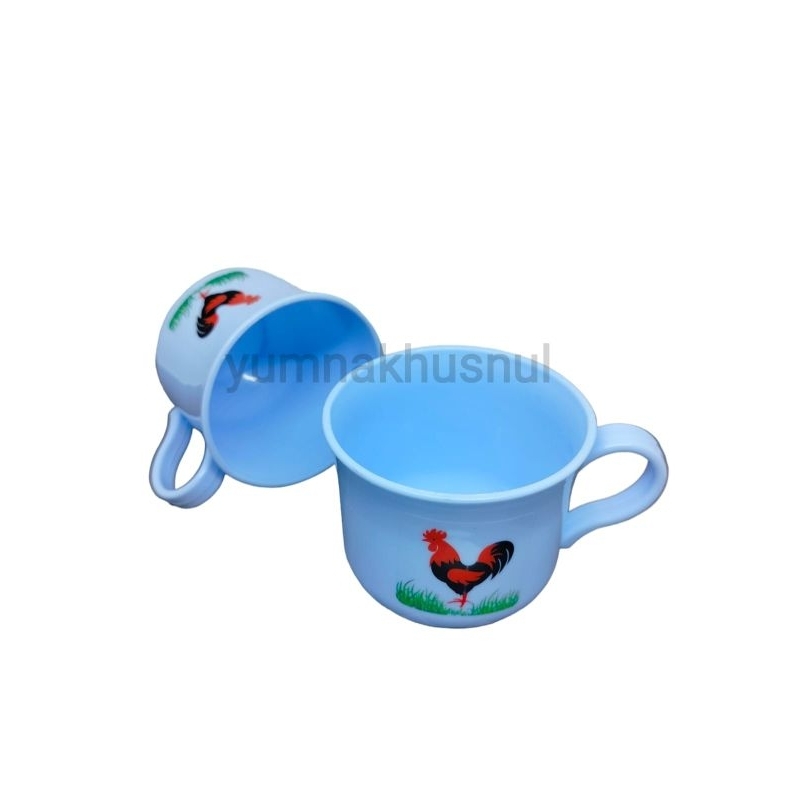 Jual CANGKIR KOPI PLASTIK AYAM BIRU 1 LUSIN MUG PLASTIK KECIL CANGKIR ...