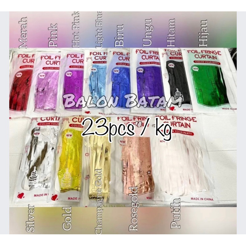 Jual Tirai Foil Rumbai backdrop Ukuran 1x2meter | Shopee Indonesia