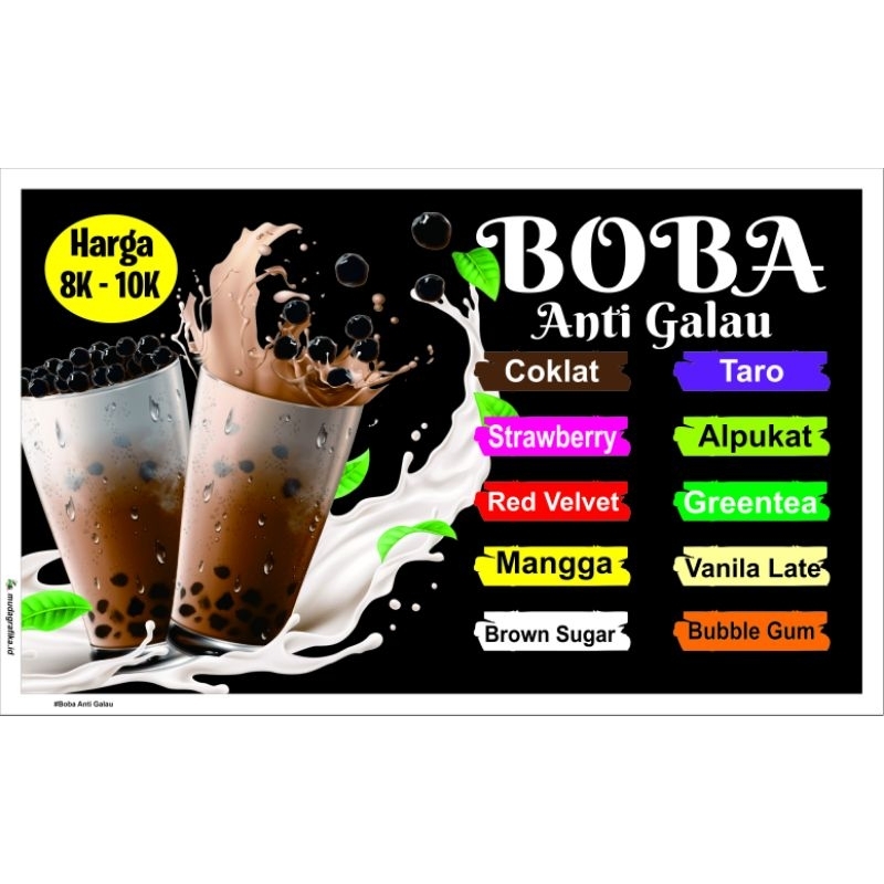 Jual Spanduk Boba/Banner Minuman Boba 100x60 | Shopee Indonesia