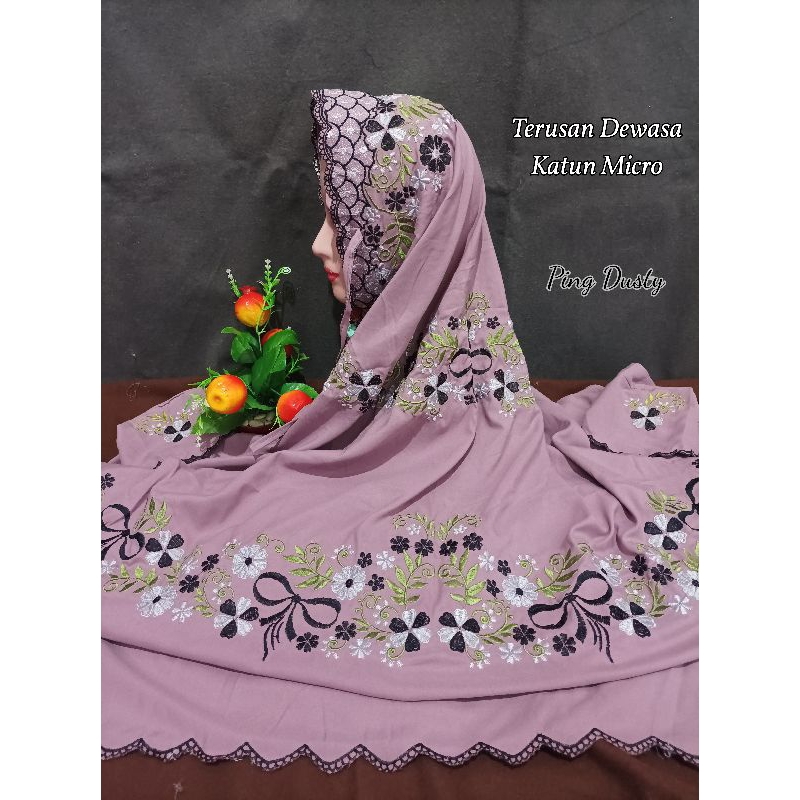 Jual NEW MODEL MUKENA TERUSAN WARNA | MUKENA LAJURAN DEWASA BORDIR ...