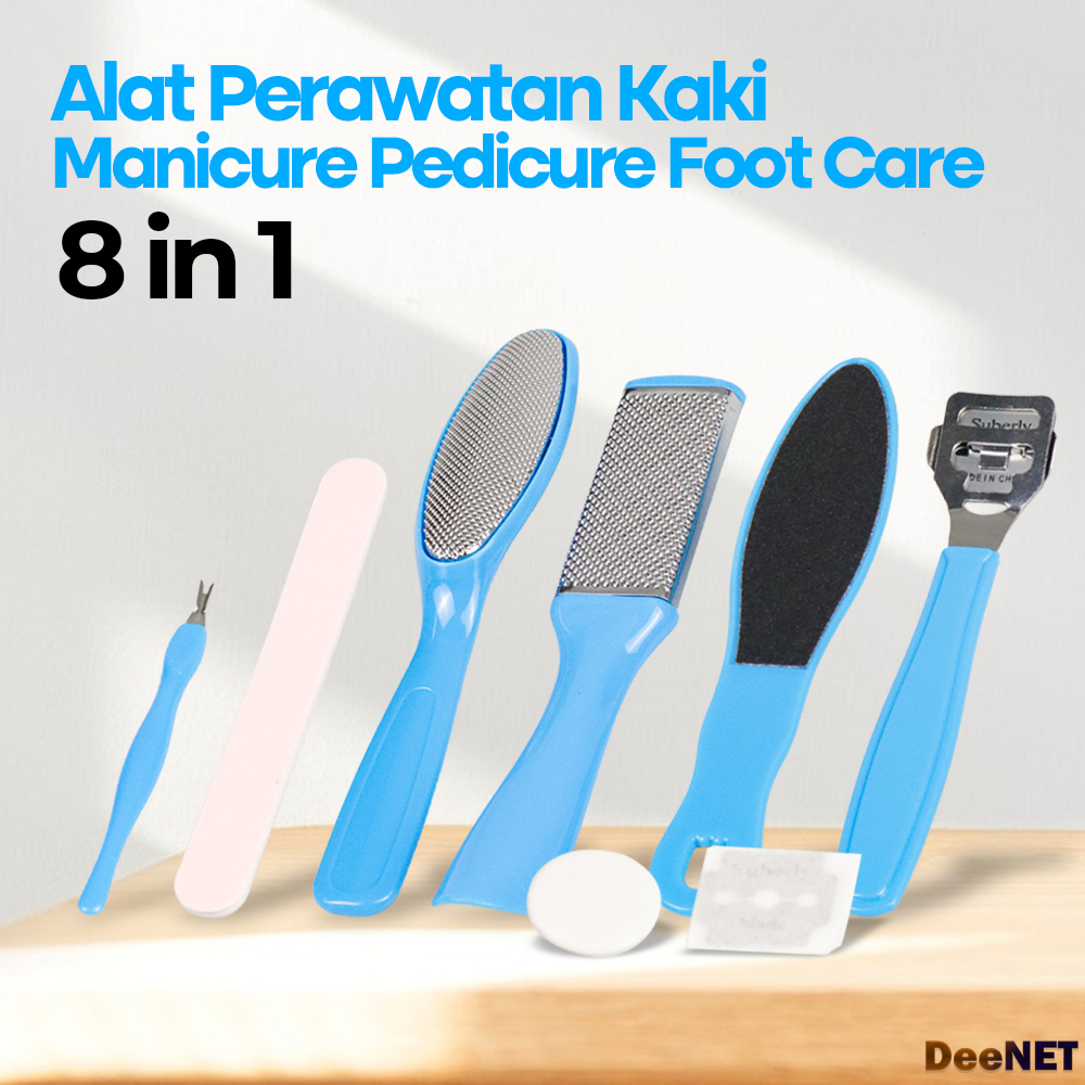Jual Alat Perawatan Kaki Manicure Pedicure Foot Care Scraper Set 8 in 1 ...