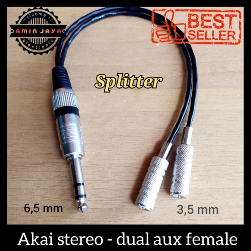 Jual Spliter kabel jack akai stereo to dual aux 3,5 female | Shopee Indonesia