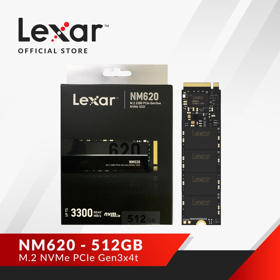 Jual Lexar SSD NM620 512GB M.2 2280 NVMe PCIe Gen3x4 3.300 Mb/s ...