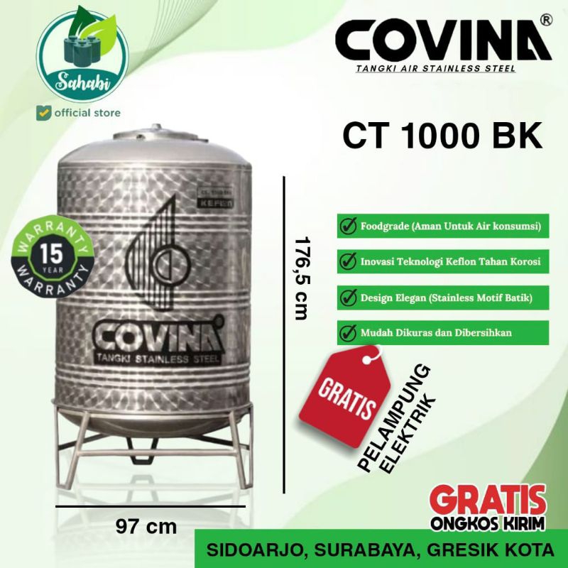 Jual Tandon Air / Tangki Air / Toren Air Murah Stainless COVINA BK 1000 ...