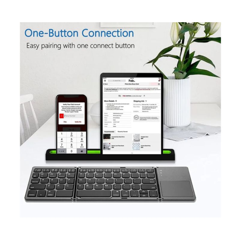 Jual boss bisnis mini keyboard lipat bluetooth keypad touchpad travel ...