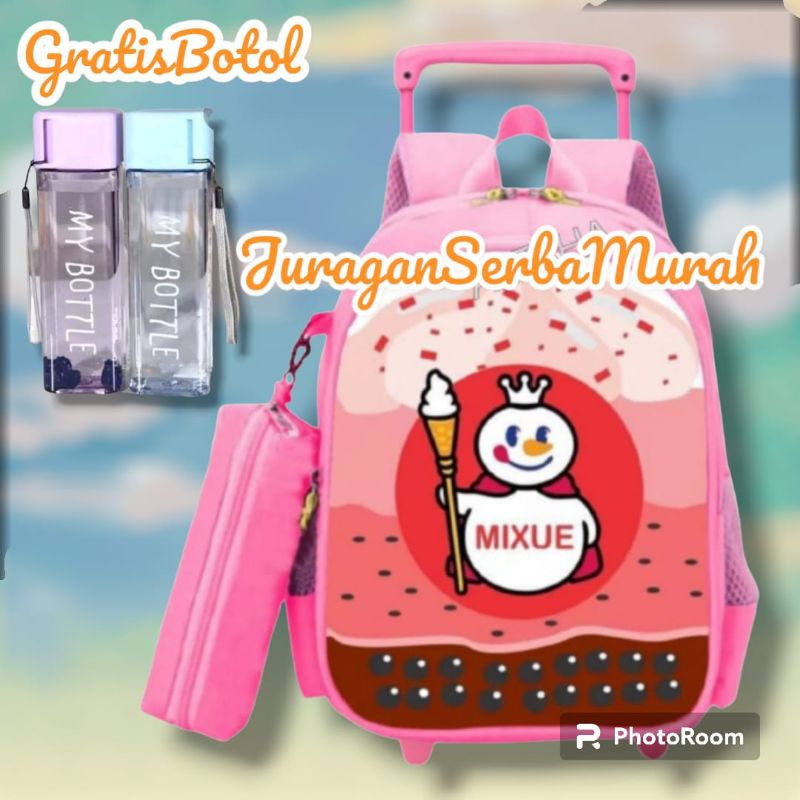 Jual Tas Troli Tas Dorong Anak perempuan TK SD Karakter Mixue Viral ...