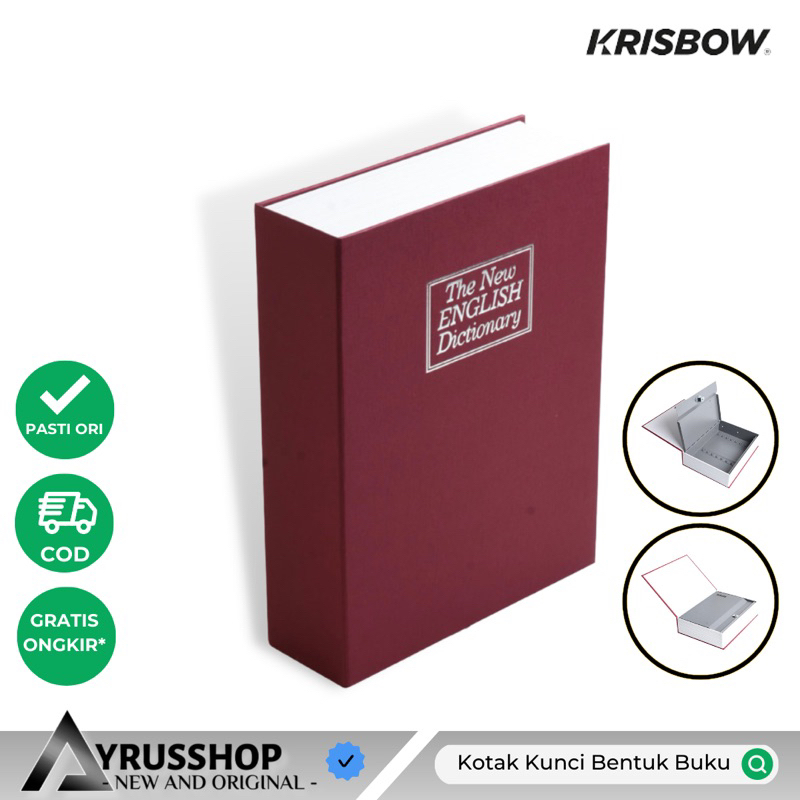 Jual Key Box Kamuflase Brankas Kotak Kunci Bentuk Buku 16 Keys Krisbow ...