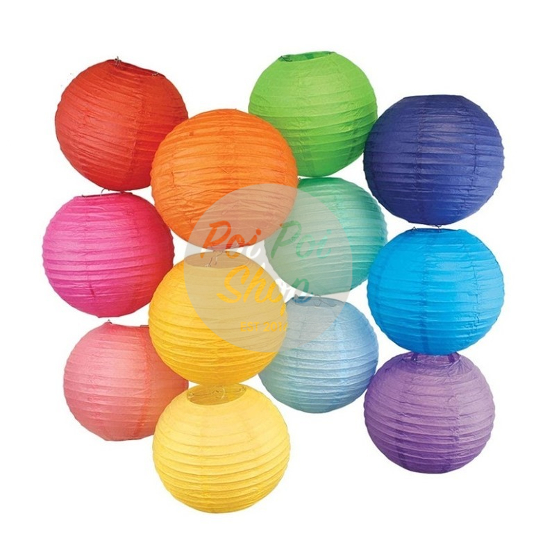 Jual Lampion Kertas Gantung Paper Lantern Lampion Kain 14 Inch Bulat ...