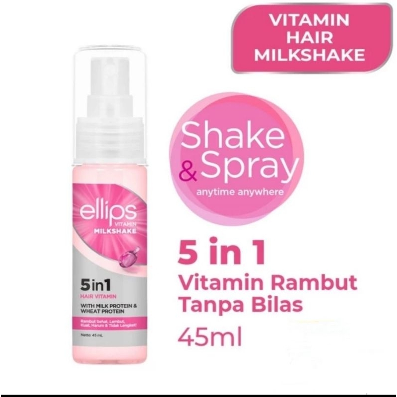 Jual ELLIPS Vitamin Milkshake 5 in 1 Hair Vitamin Rambut Shake Spray ...