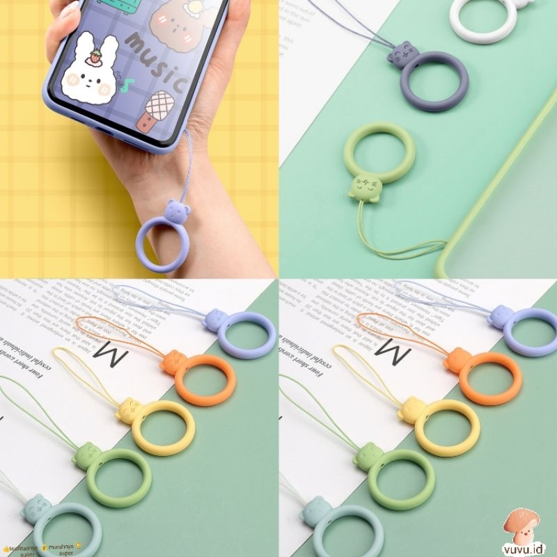 Jual Tali Lanyard Ring Finger Kucing Cincin Ring Strap Tali Case HP ...