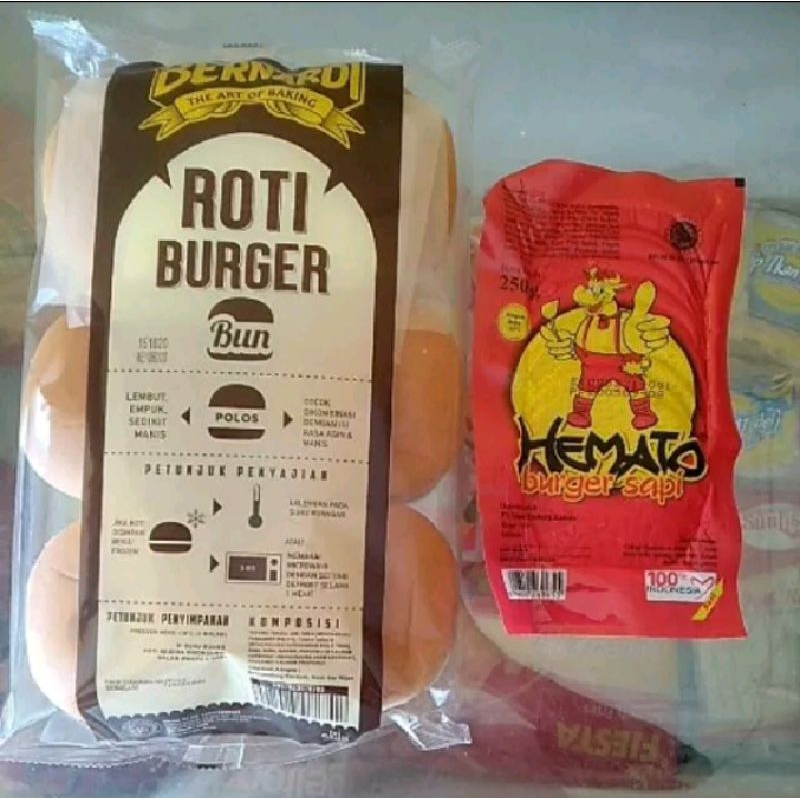 Jual Paket Roti Burger Bernardi 6s Plus Hemato Daging Burger 10s ...