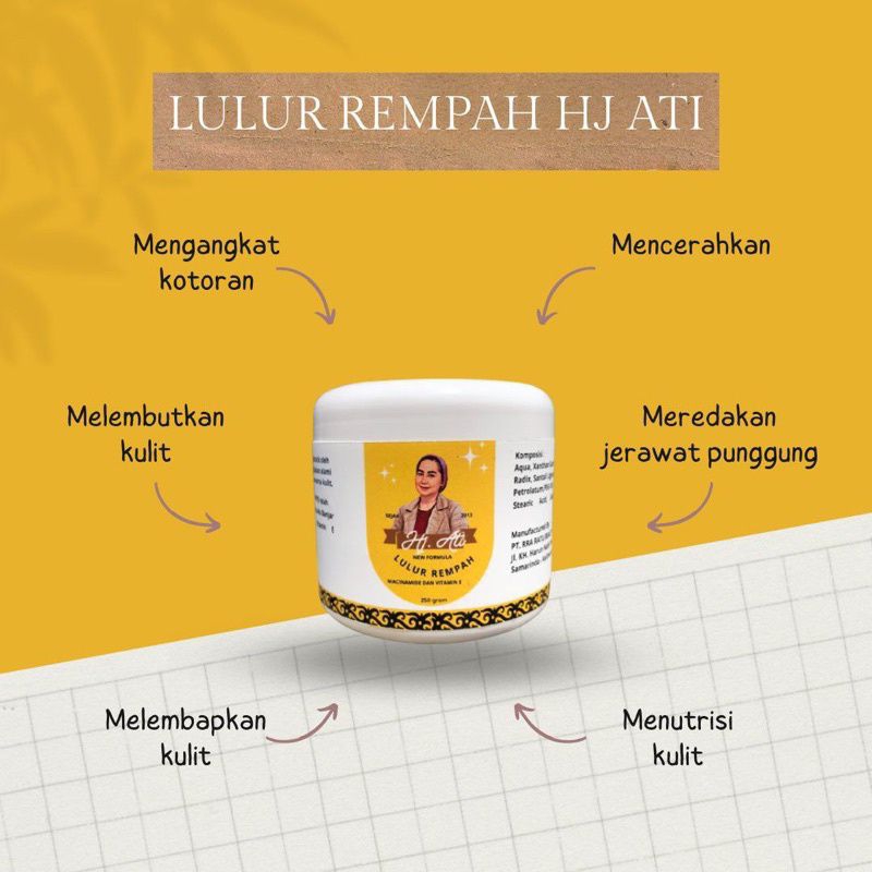 Jual LULUR REMPAH KUNING HJ ATI 250 GRAM ORIGINAL | Shopee Indonesia