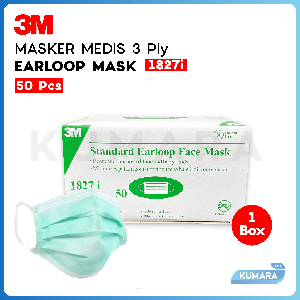 Jual 3M - Masker N96 1827i Standard Earloop Surgical Mask | Shopee ...