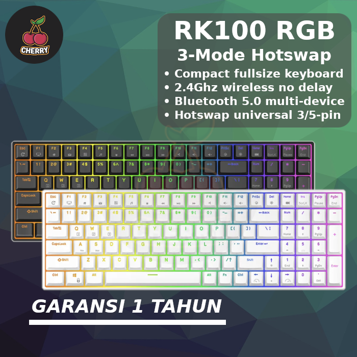Jual Royal Kludge RK100 / RK860 RGB 3-mode Hotswap Wireless Bluetooth ...