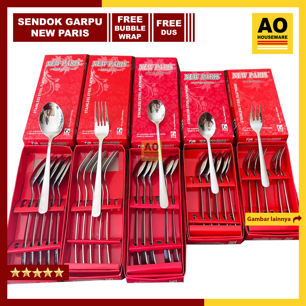 Jual Sendok Makan New Paris, Garpu Makan, Sendok & Garpu Kecil, Sendok ...