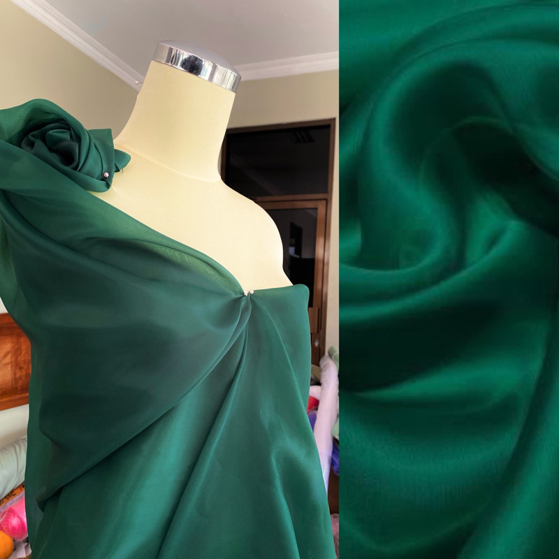 Jual ORGANZA SILK KAIN KACA PREMIUM / GLOWING SILKY GRADE A | Shopee ...