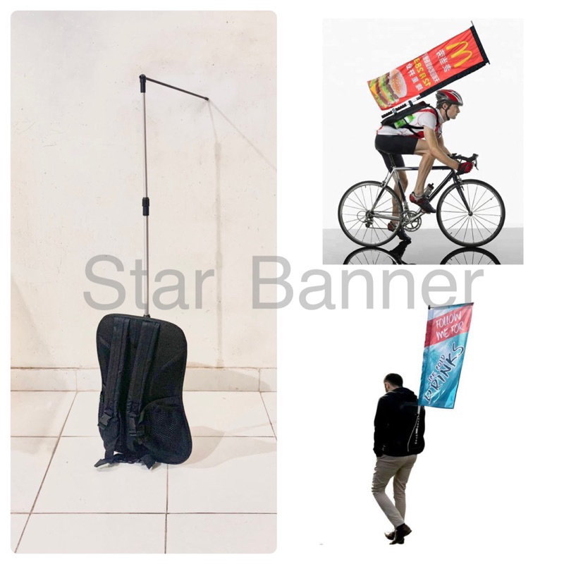 Jual Backpack flag banner - backpack flying banner | Shopee Indonesia