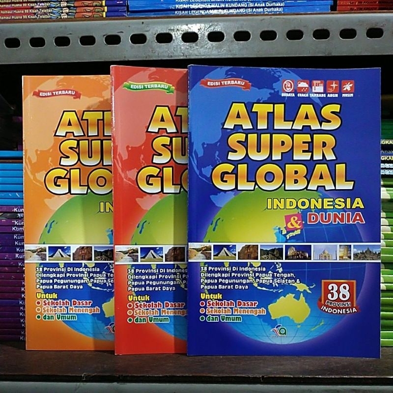 Jual Edisi Terbaru Atlas Super Global Indonesia dan Dunia 38 Provinsi ...
