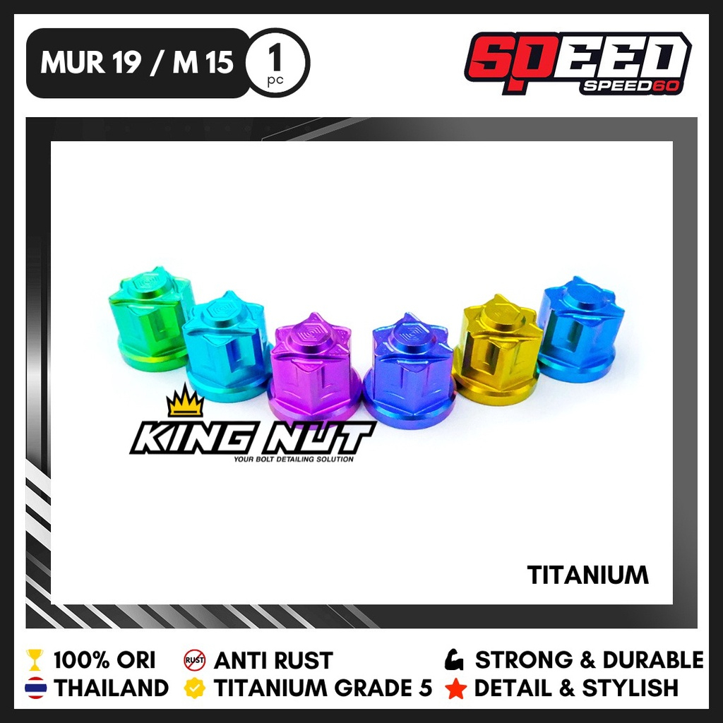 Jual Mur 19 M 15 Head Mur Titanium Grade 5 Thailand King Nut | Shopee ...