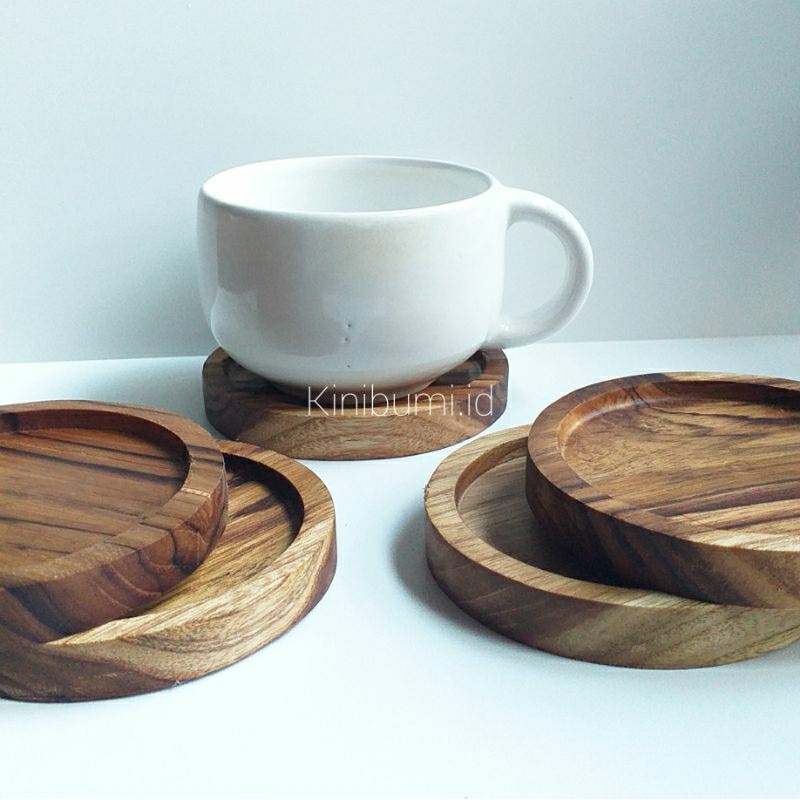 Jual Coaster Kayu Tatakan Alas Gelas Cangkir Jati Mahoni | Shopee Indonesia