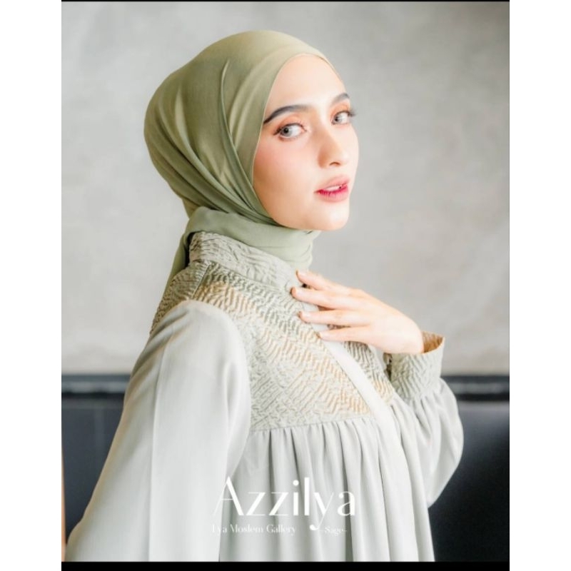Jual Azilya Dress By lya moslem SAGE | Shopee Indonesia