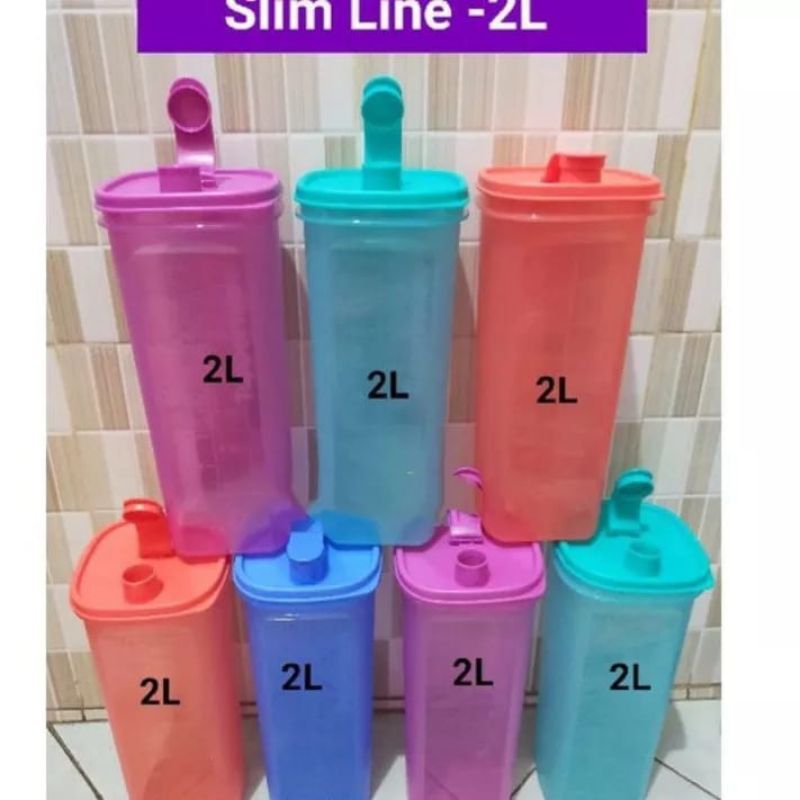 Jual Botol minum kulkas slimline tupperware 2 liter eceran ( 1 pcs ...