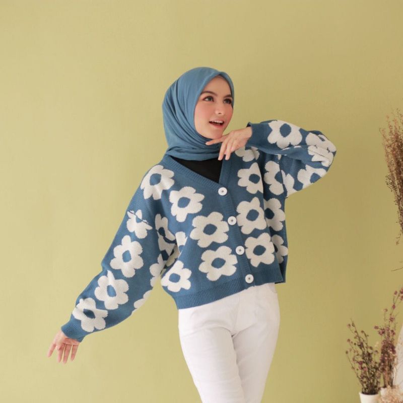 Jual KARDIGAN BUNGA URBAN / CARDIGAN FLOWER URBAN KNIT / CARDIGAN BUNGA RAJUT / CARDIGAN WANITA ...