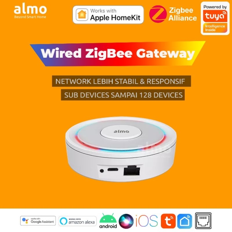 Jual ALMO Wired/LAN ZigBee Gateway Hub berfungsi sebagai Bridge ke Apple Homekit Automasi Rumah ...