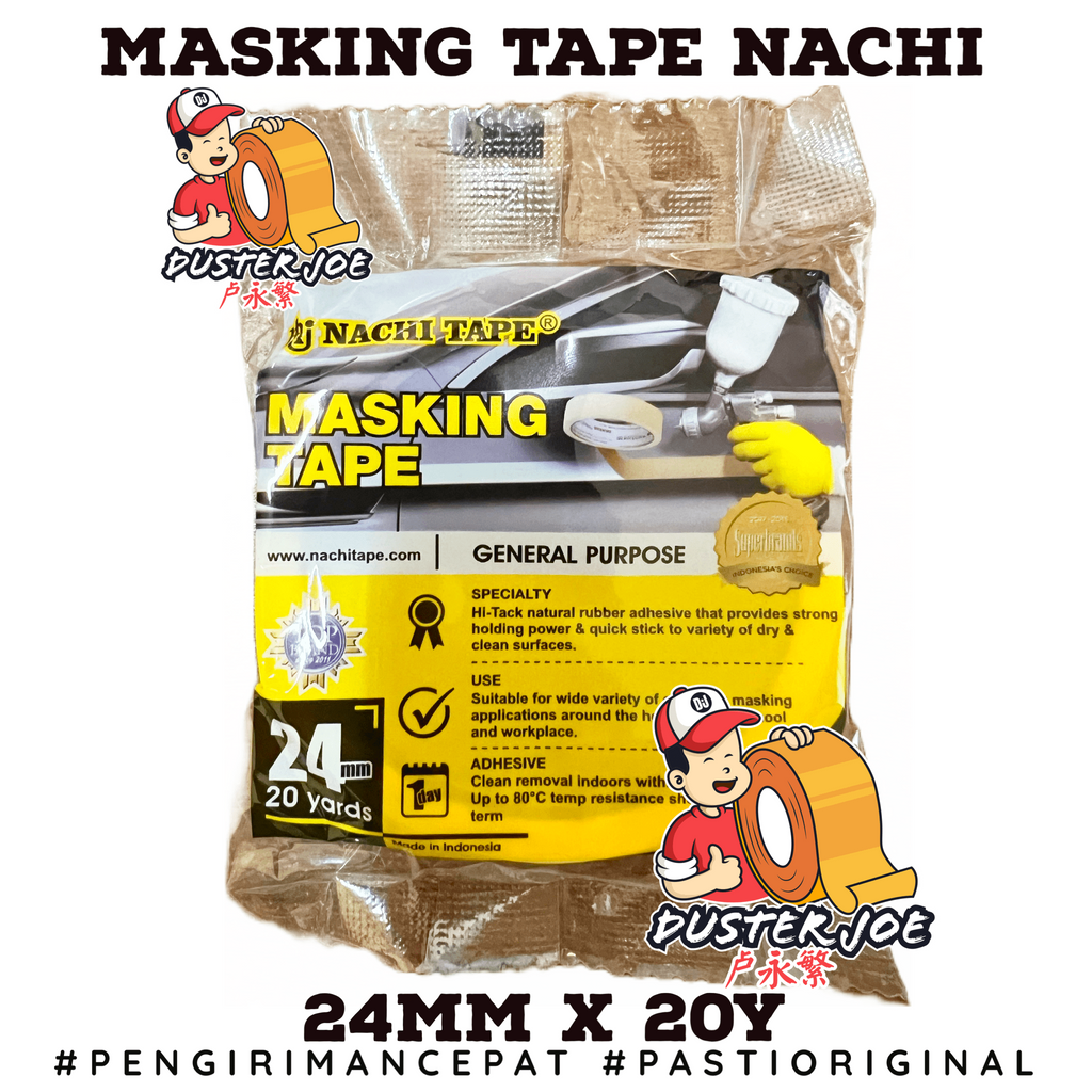 Jual Masking Tape Nachi 1 inch 24mm 20 YARD Lakban kertas PER 1 PCS ...