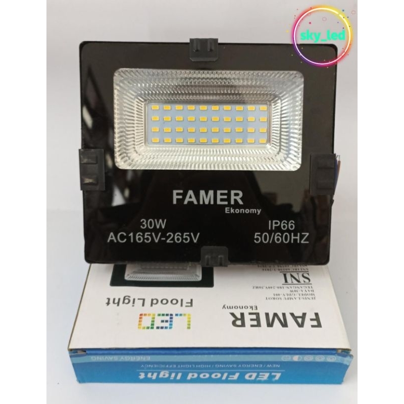 Jual lampu sorot tipis led SMD 10w 20w 30w outdoor tembak/ flood light/ kap sorot led | Shopee ...