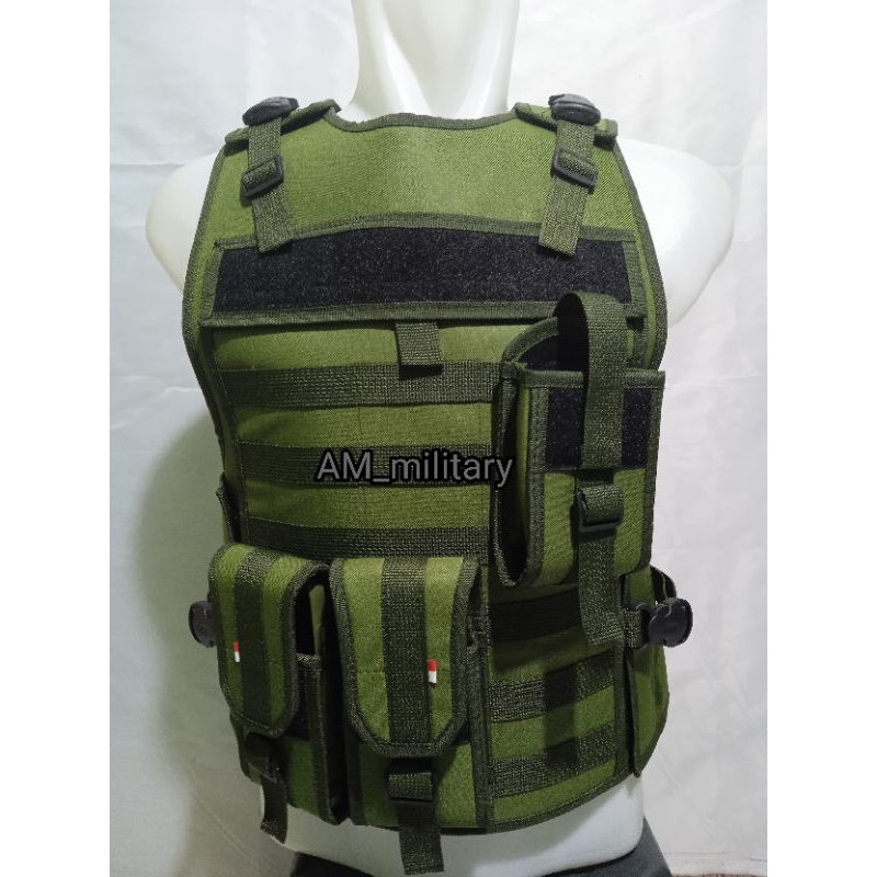 Jual Rompi body vest / rompi hijau army / rompi anti angin / rompi ...