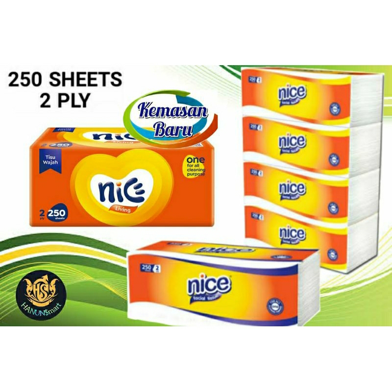 Jual tisu nice 250 sheet 2 ply facial tissue nice livin 250sheet 2ply ...